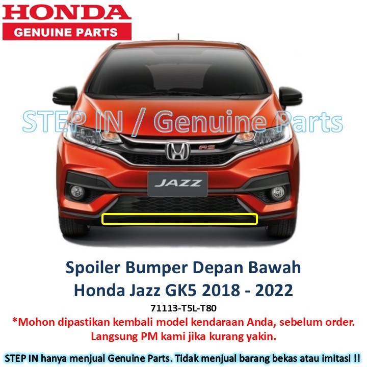 Jual Cover Spoiler Bemper bawah Honda Jazz GK5 2018 2019 2020 2021 2022 2023 garnish hitam ...