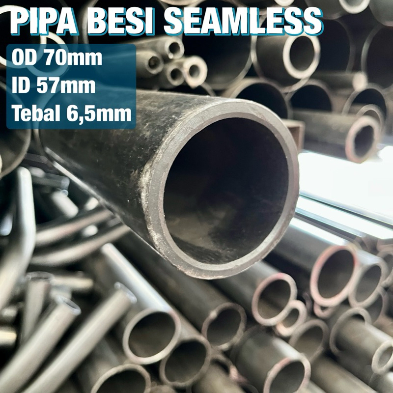 Jual pipa besi seamless od 70mm id 57mm tebal 6,5mm | Shopee Indonesia