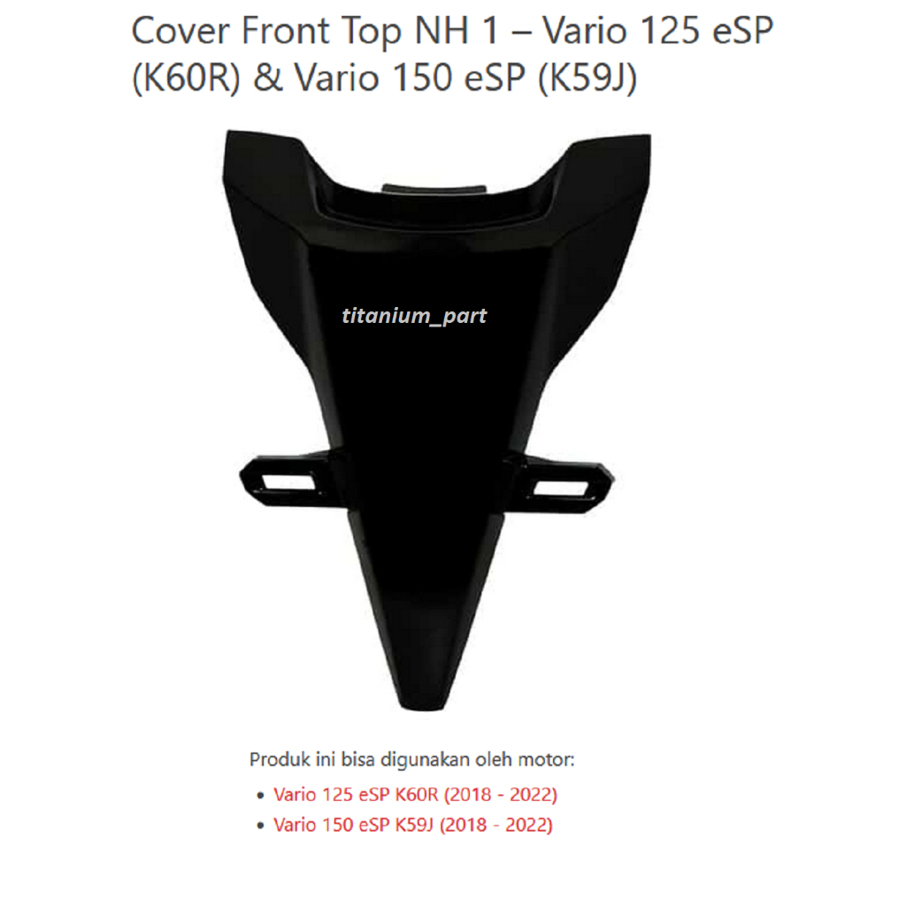 Jual 64302-K59A-70ZA COVER SEGITIGA COVER FRONT TOP NH 1 – VARIO 125 ...