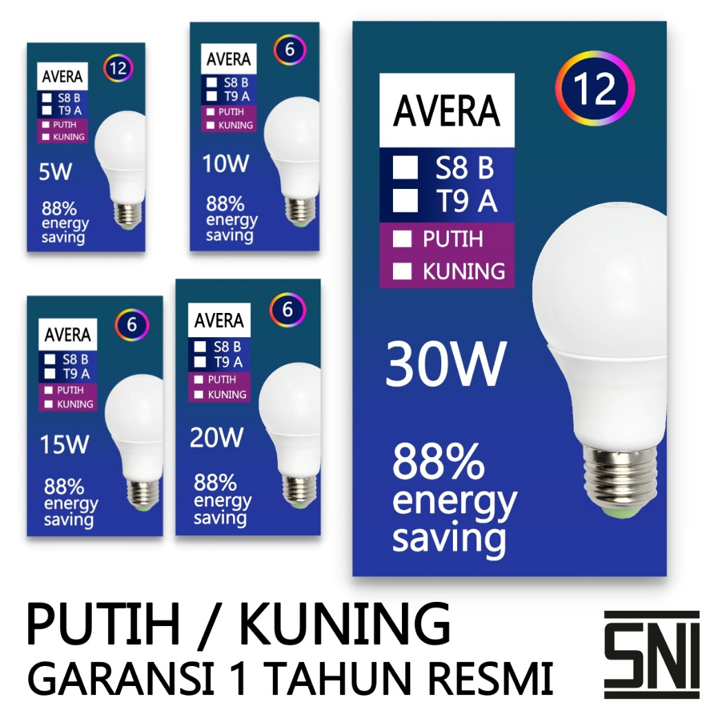 Jual Lampu Bohlam Led 5 Watt 10 Watt 15 Watt 20 Watt 30 Watt Putih Kuning Bulb E27 5w 10w 15w ...