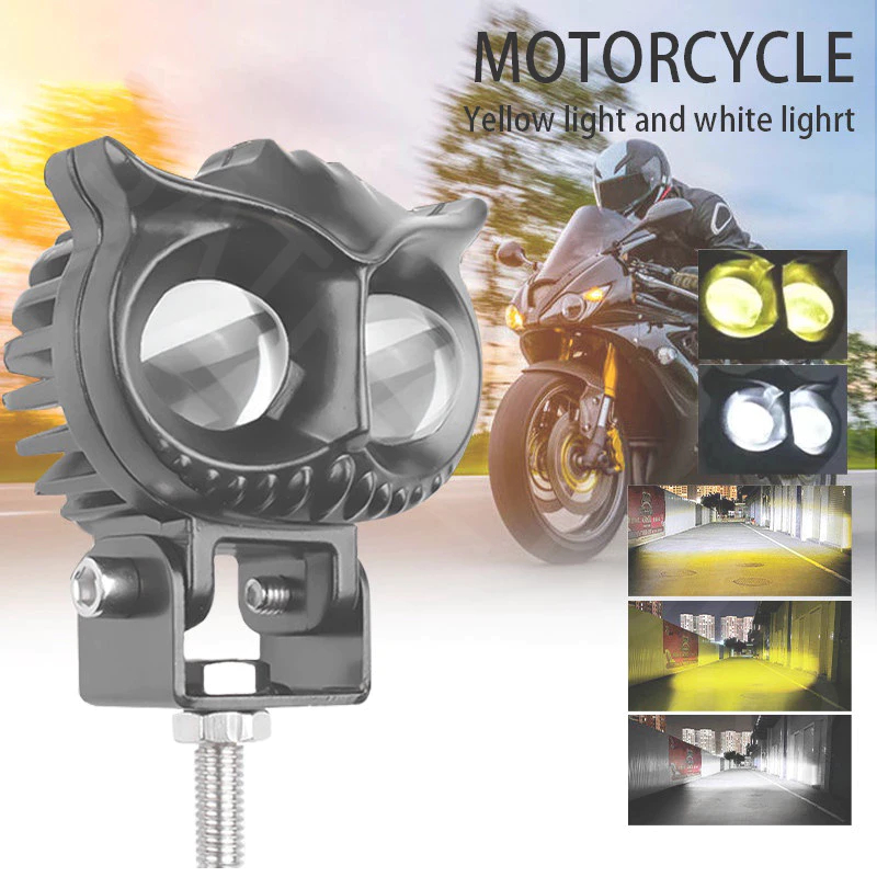 Jual Lampu Sorot Motor Led Laser 2 mata 2 Warna /3 Mata 2 Warna kutih ...