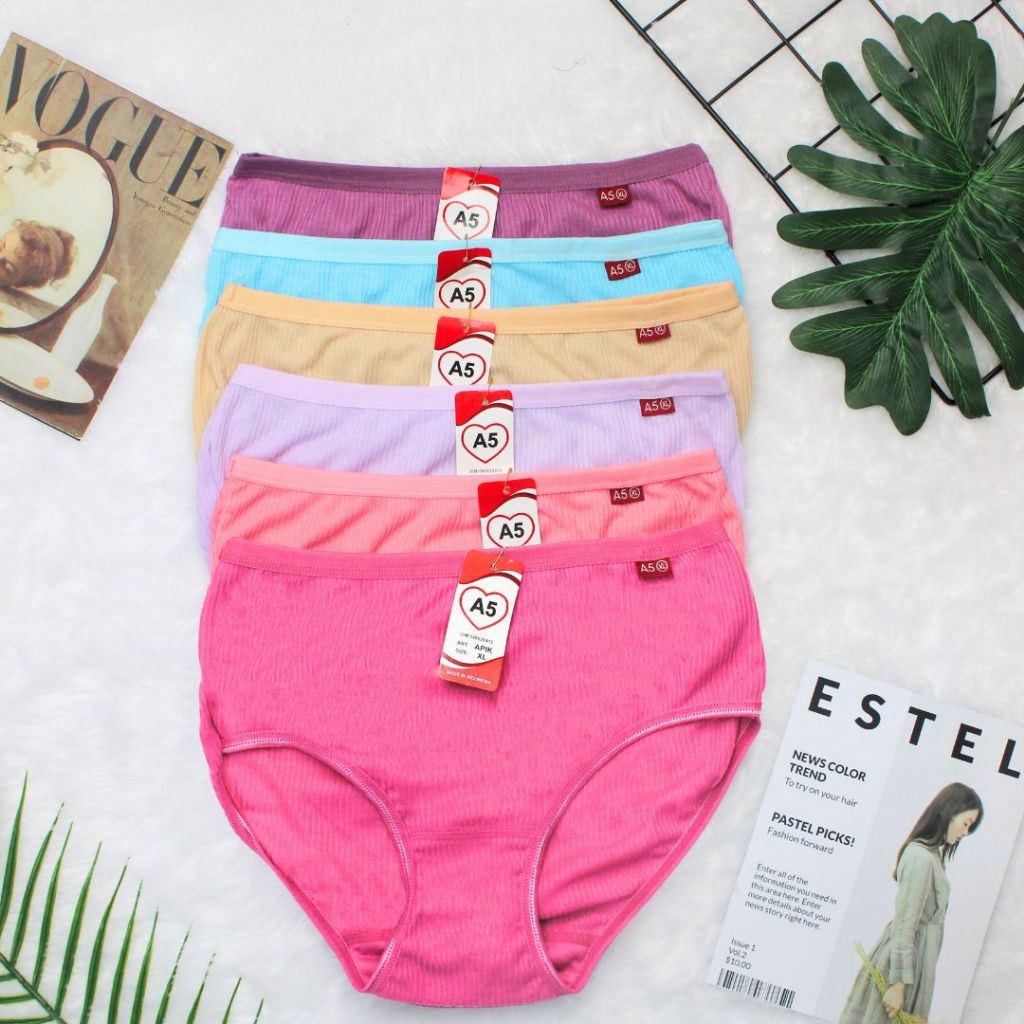 Jual A5 APIK - (12 Pcs) CELANA DALAM WANITA A5 / CD PEREMPUAN DEWASA GROSIR MURAH LUSINAN ...