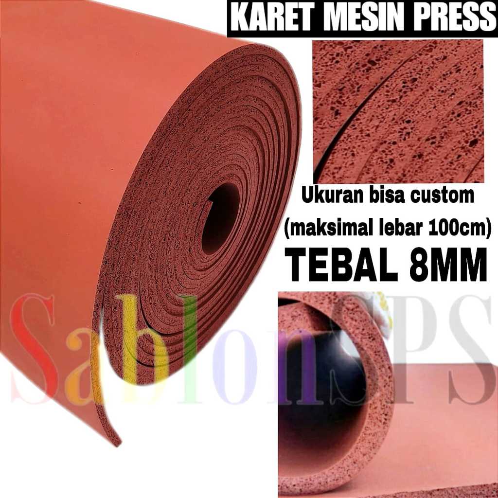 Jual KARET SILIKON SPONGE RUBBER UKURAN CUSTOM ALAS MESIN PRESS 8MM ...