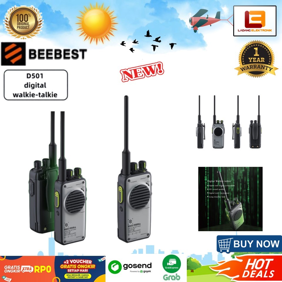 Jual BEEBEST D501 Walkie Talkie HT Wireless Intercom Digital Analog ...