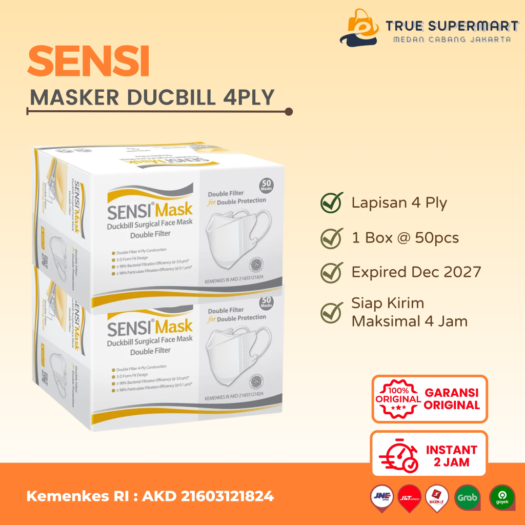 Jual SENSI MASK DUCKBILL 4ply Masker Sensi Duckbill Surgical Face Mask ...