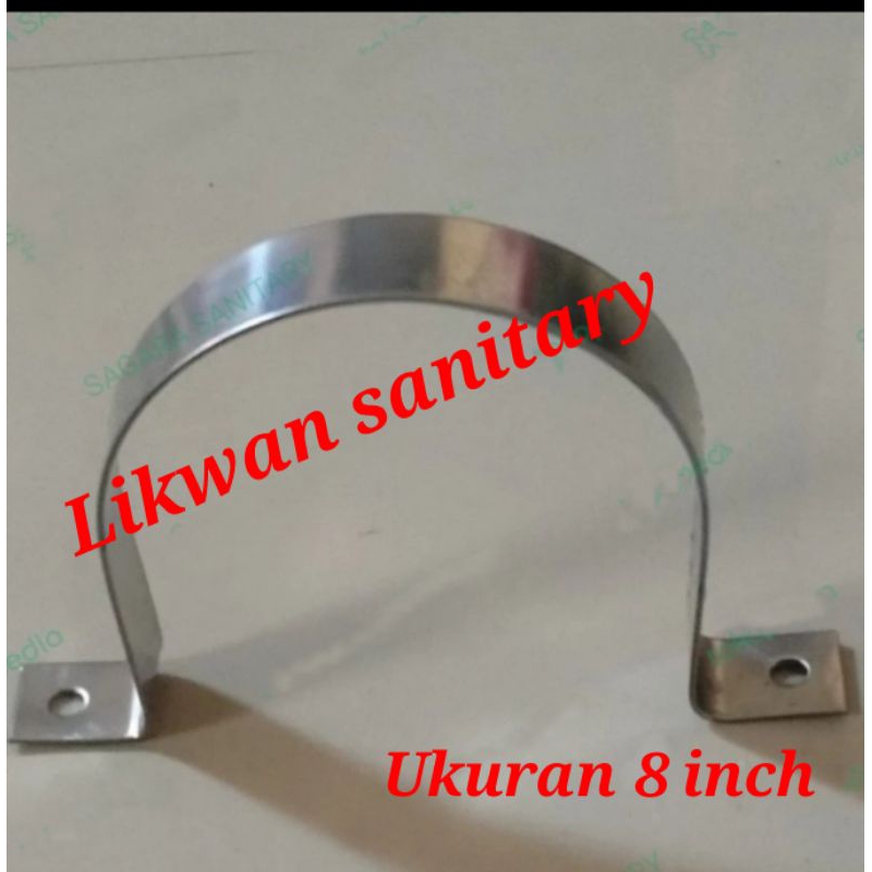 Jual Klem pipa dinding ukuran ( 8 inch) / klem tembok pipa besi / pipa ...