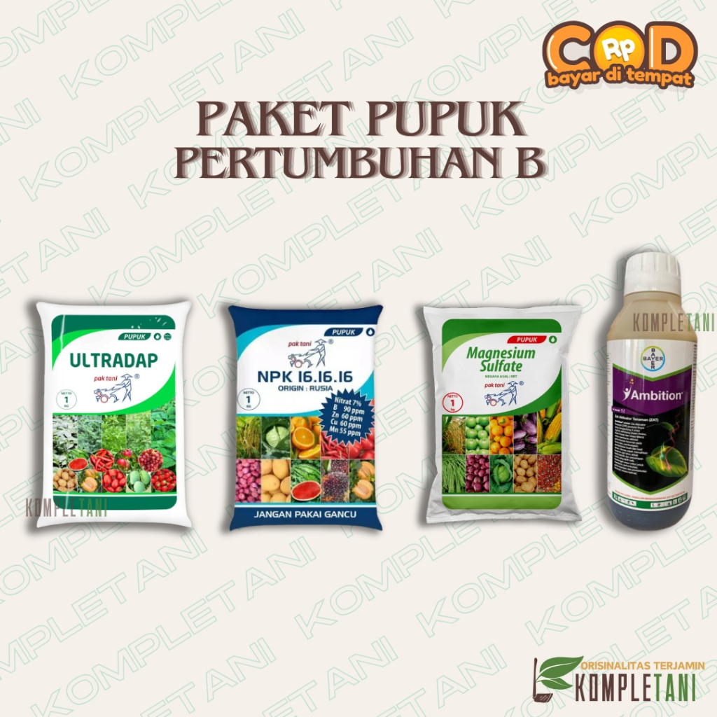 Jual PAKET PUPUK PERTUMBUHAN B - AMBITION + ULTRADAP + NPK 16.16.16 BIRU + MAGNESIUM SULFATE ...