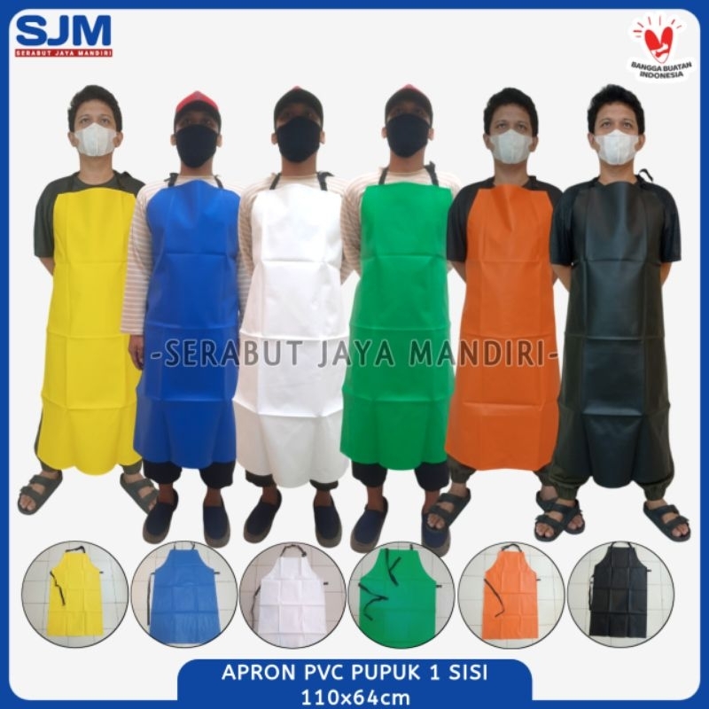 Jual APRON CELEMEK INDUSTRI PVC DOFF 1 SISI PUPUK CHEMICAL ANTI AIR ...