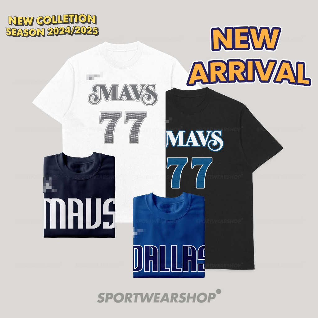 Jual Tshirt basket Unisex Dallas Mavericks Basketball No.77 Luka Doncic ...