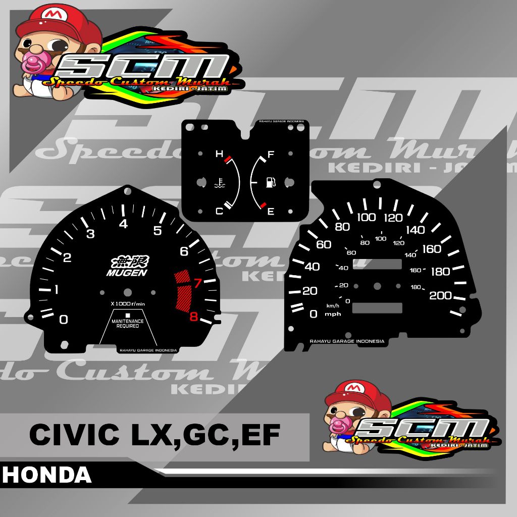 Jual PAPAN SPEEDOMETER CUSTOM HONDA CIVIC LX,GC DAN EF | Shopee Indonesia