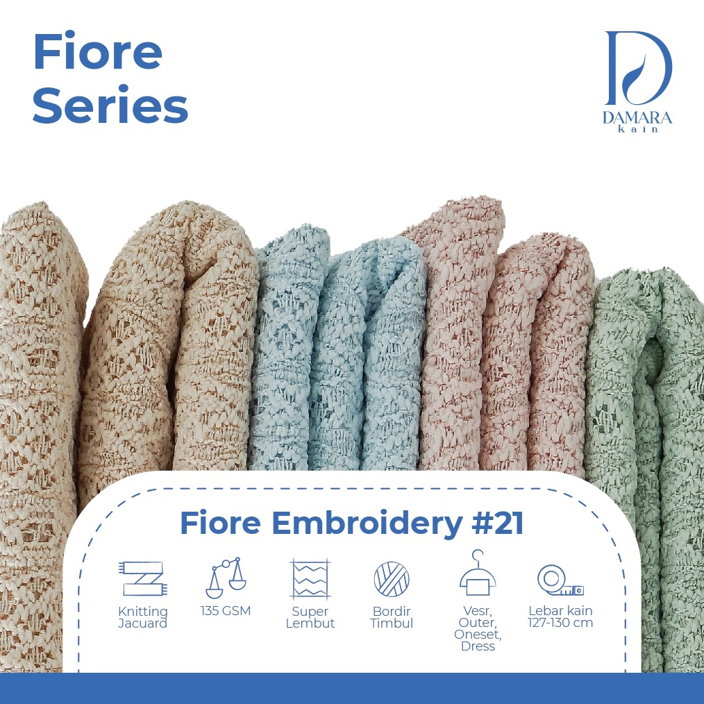 Jual Bahan Kain Kaos Motif Bordir Fiore Embroidery D21 | Shopee Indonesia