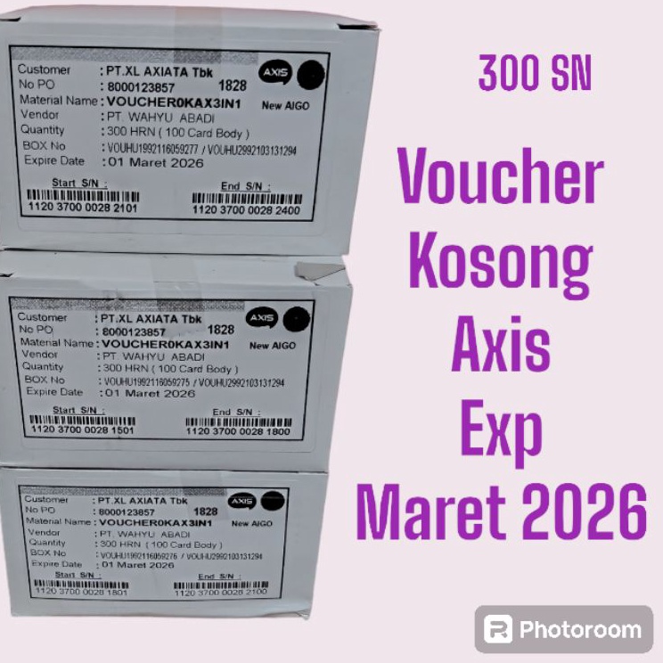 Jual Produk Terbaru voucer kosong axis 3 in 1 tampilan baru per box isi ...