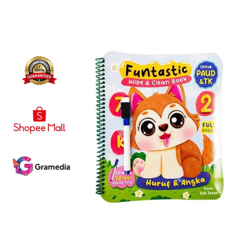 Jual Funtastic Wipe & Clean Book: Huruf & Angka | Shopee Indonesia
