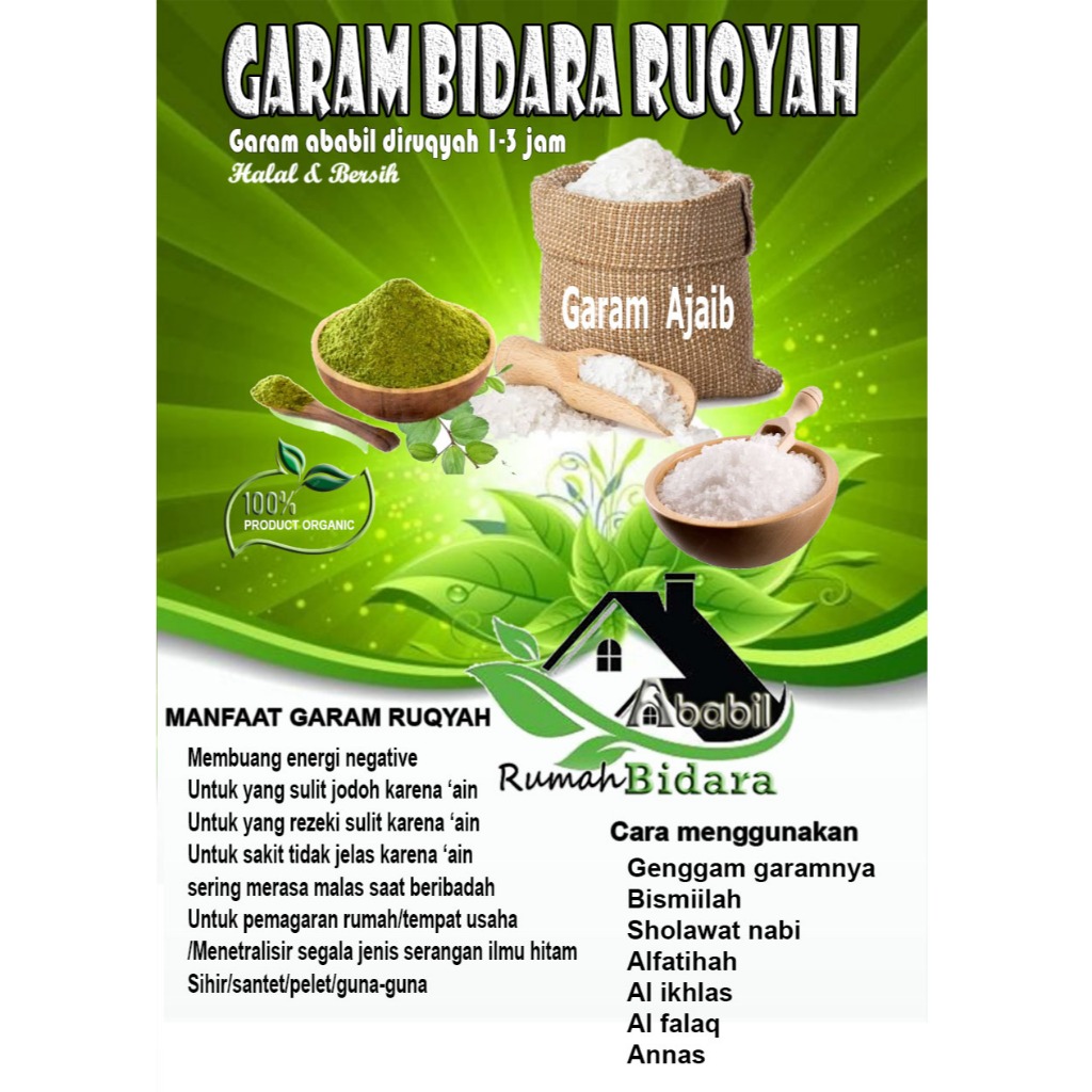 Jual Garam Ruqyah plus daun bidara 100% Original kemasan 500GR By ...