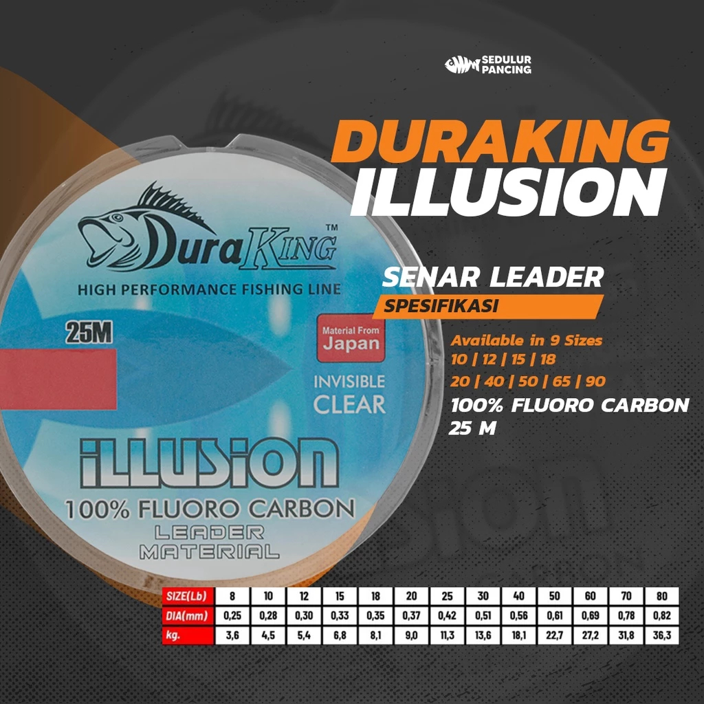 Jual LEADER DURAKING ILLUSION 25M 100% FLUOROCARBON | Shopee Indonesia