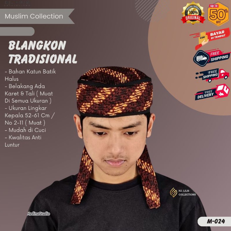 Jual Blangkon Jawa Sunda Udeng Batik Laki laki Totopong Baduy Ikat Iket ...