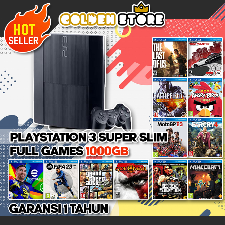 Jual PS3 PLAYSTATION 3 SUPERSLIM 1TB FULL GAME UPDATE TERBARU | Shopee ...