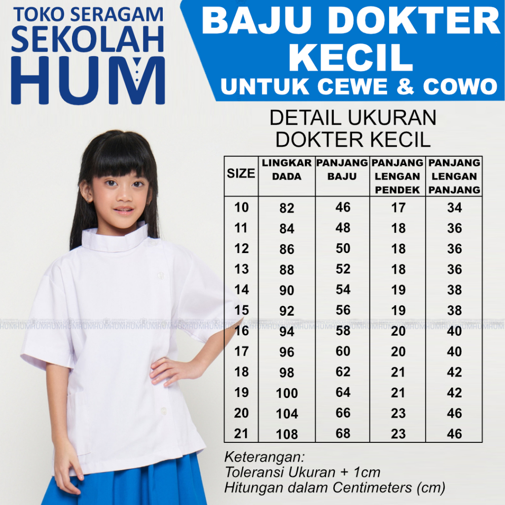 Jual TOKO HUM - Baju Dokcil Baju Dokter Kecil Baju Profesi Baju Uks ...