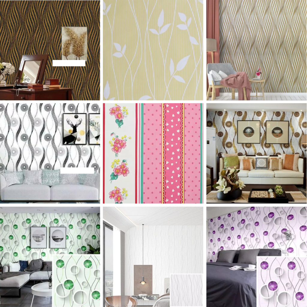 Jual Wallpaper Dinding Stiker Kamar Motif Garis Salur Lingkaran Minimalis Ukuran L 45cm x P 8-9m ...