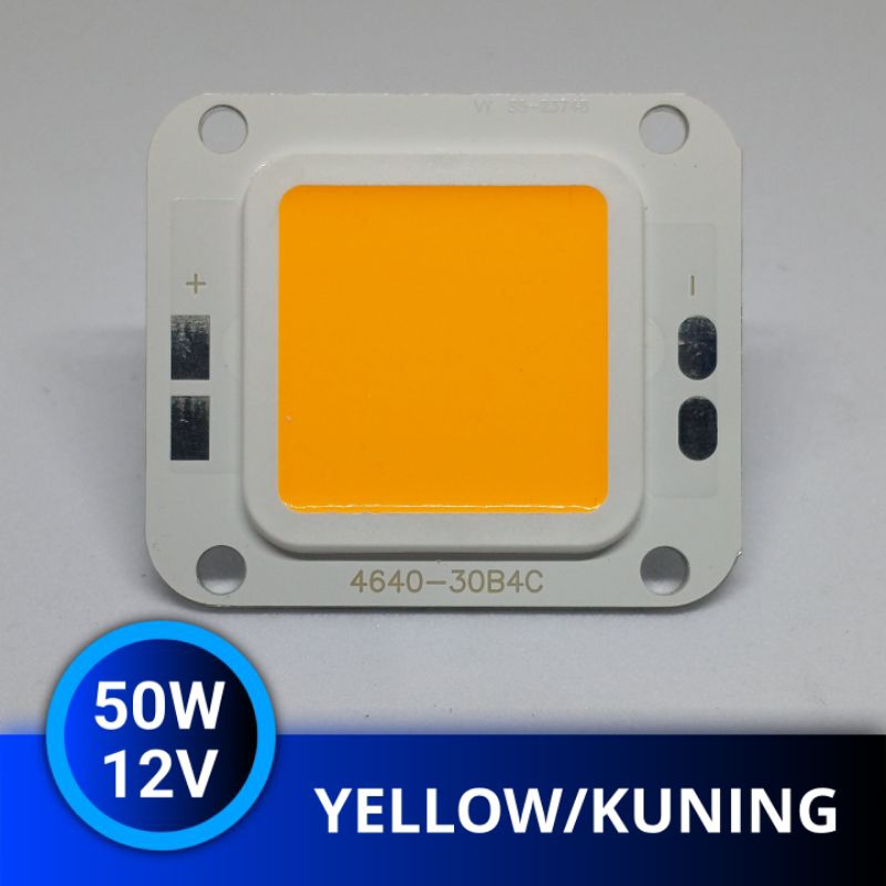 Jual LED COB 50 Watt 12 Volt DC Tipe 30B4C Warna Kuning | Shopee Indonesia
