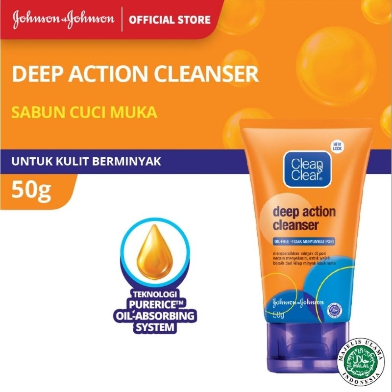 Jual CLEAN & CLEAR DAILY PORE / DEEP ACTION CLEANSER 50GR | Shopee ...