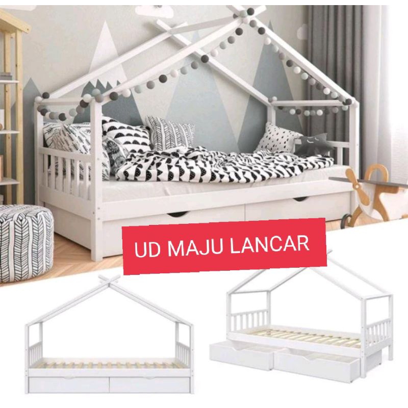Jual tempat tidur anak/Dipa anak cat duko putih seperti gambar | Shopee ...