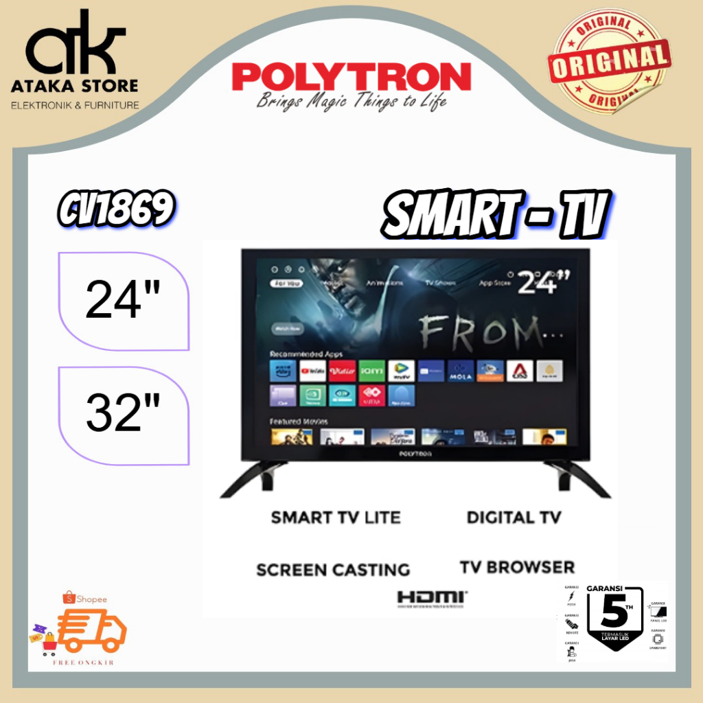 Jual TV LED POLYTRON DIGITAL 24CV1869 (24 Inch) / 32CV2269 (32 Inch) Smart TV -Smart Tv ...