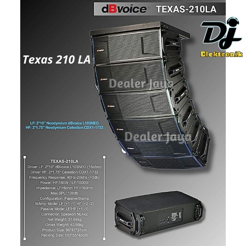 Jual Speaker Line Array DB Voice TEXAS 210 LA / 210LA - 2×10 inch Pasif ...
