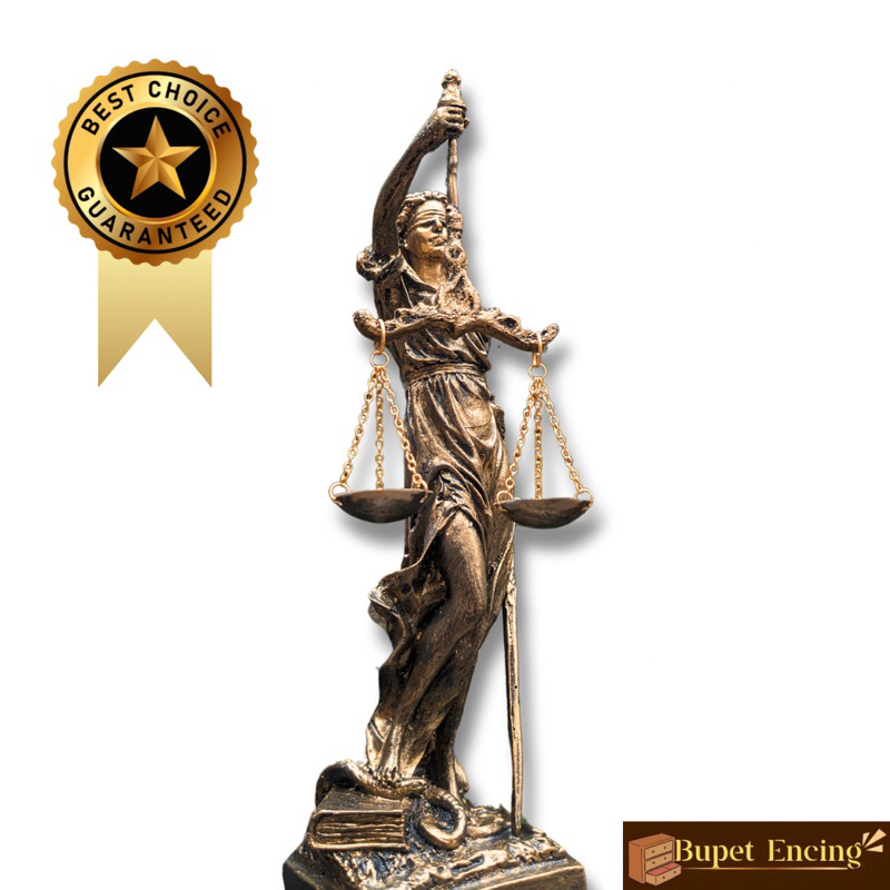 Jual Patung Dewi Keadilan/Themis/Justitia Pajangan 30cm Patina Gold ...
