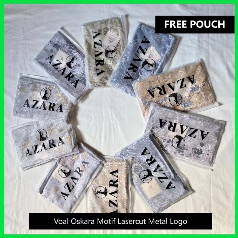 Jual Hijab Segi Empat Azara Oskara Motif Laser Cut Packing Pouch Metal ...