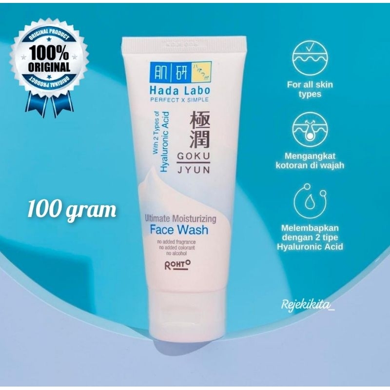 Jual Hada Labo Gokujyun Ultimate Moisturizing Face Wash 100g 50g ...