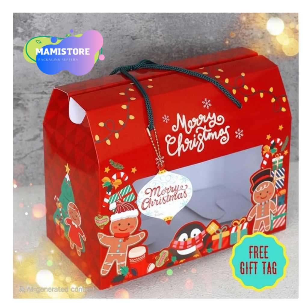 Jual Gable Box Natal / Box Christmas untuk toples hampers / paper box ...
