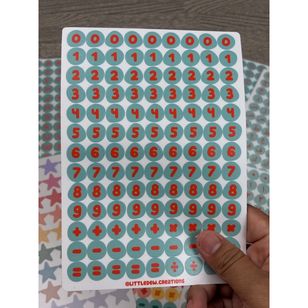 Jual [Little Dew Creations] Sticker Angka Simbol Kali Bagi Tambah ...