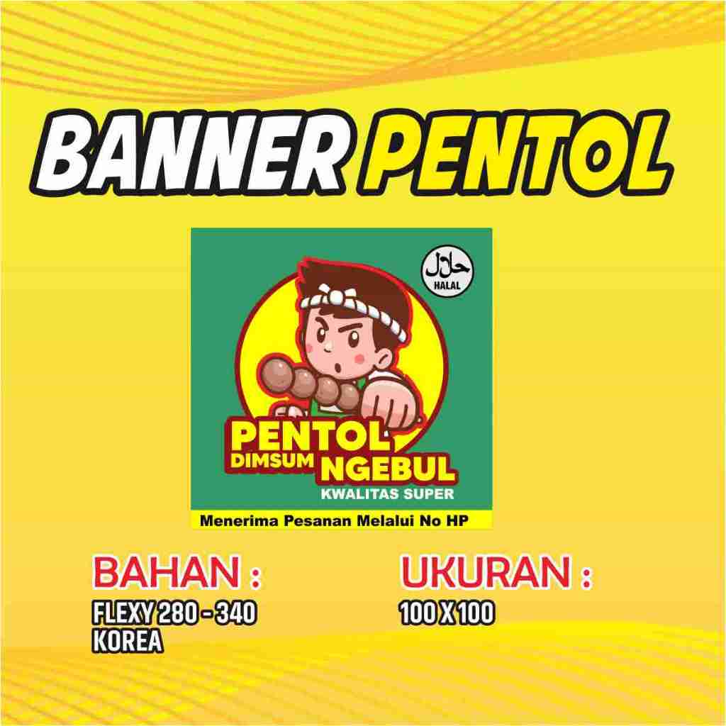 Jual Spanduk Banner Pentol/ Banner Pentol/ Pentol Dimsum Ngebul/ Free ...