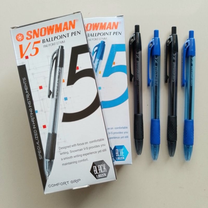 Jual Pulpen Ballpoint V5 Snowman ( 12 Pcs ) [ Original ] | Shopee Indonesia