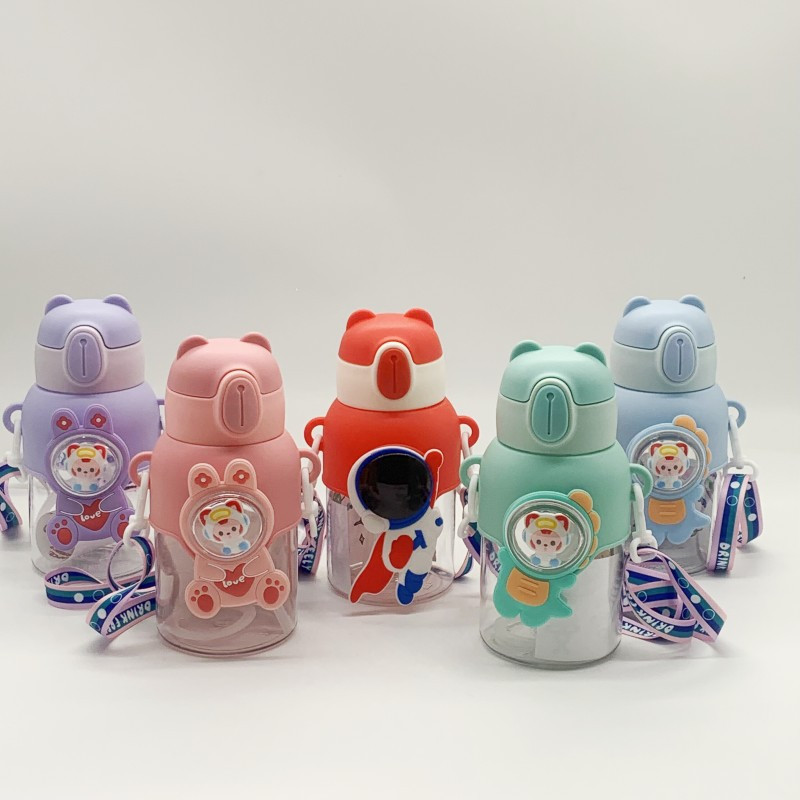 Jual BOTOL MINUM ANAK LUCU KARAKTER TEMPAT MINUM TALI PANJANG SEDOTAN KAPASITAS 600ML KODE WB ...