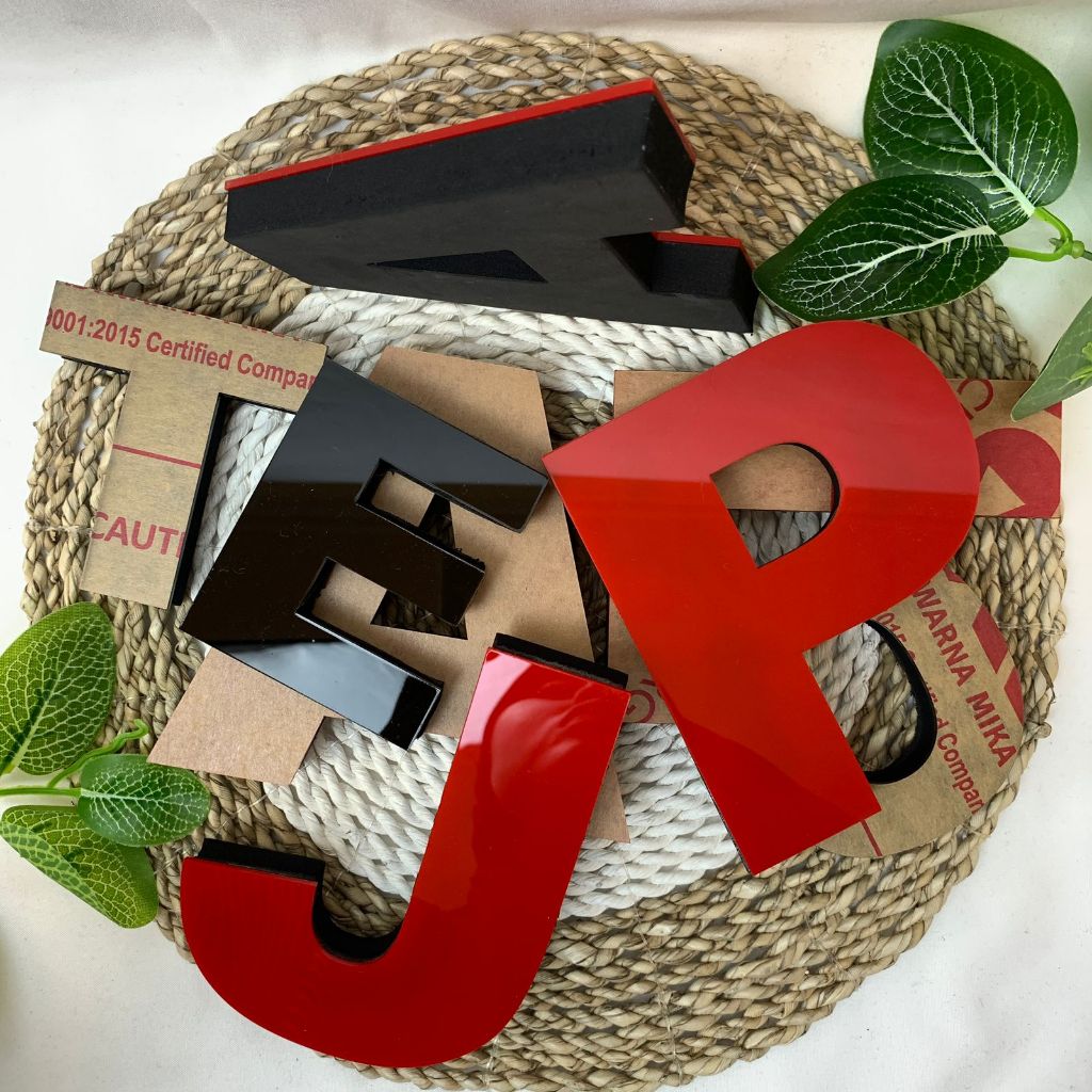 Jual HURUF TIMBUL AKRILIK SPON 12MM (2MM AKRILIK + 10MM SPON) - HURUF ...