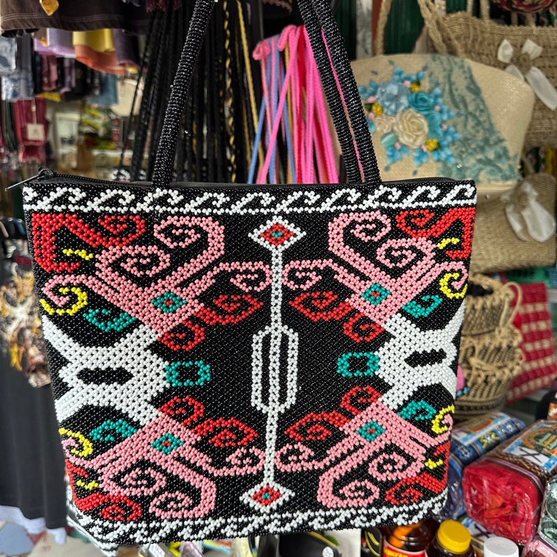 Jual TAS0445 Tas Manik-Manik Motif Dayak/ Tas Manik Bakul | Shopee ...