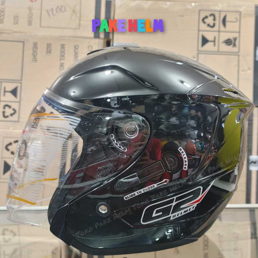 Jual HELM G2 OPTIMAX BLACK GLOSS HALF FACE DOUBLE VISOR MURAH | Shopee ...
