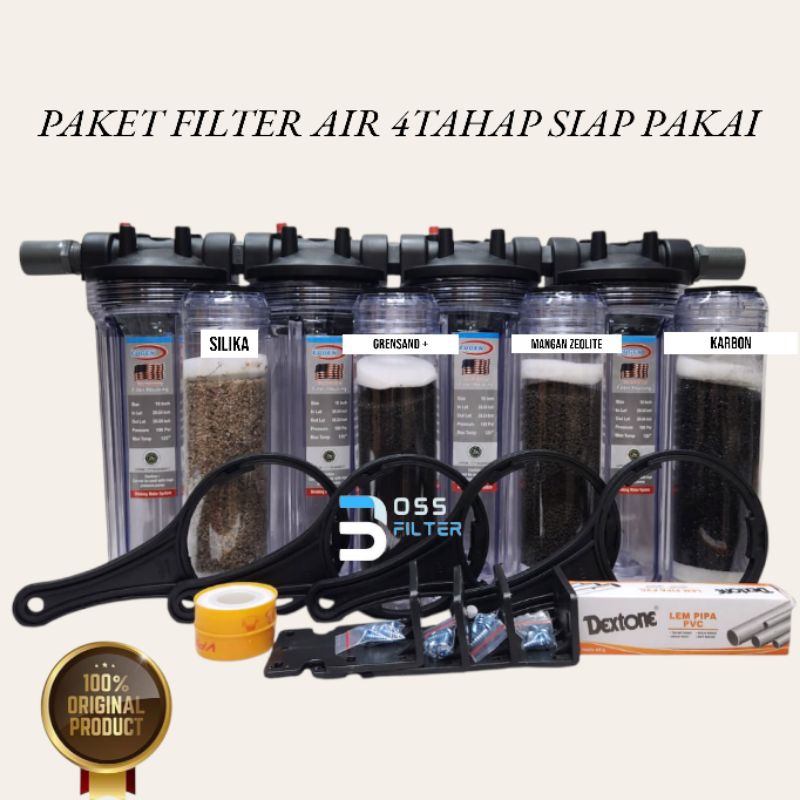 Jual PAKET FILTER AIR 4 TAHAP ZAT BESI / FILTER AIR 4 TAHAP KERUH ...