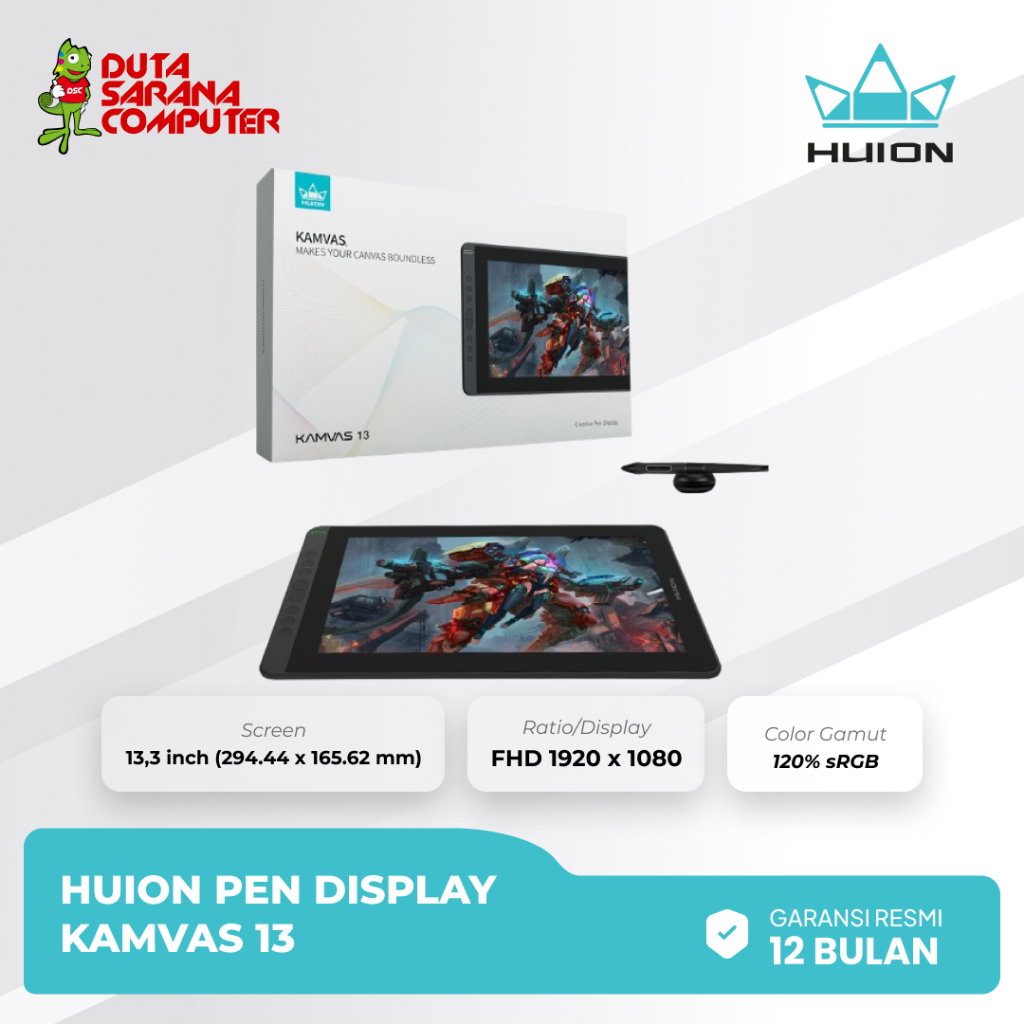 Jual HUION KAMVAS 13 Black Generasi 3 Pen Display | Shopee Indonesia