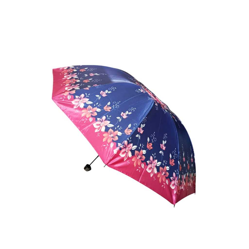 Jual Rosida Payung Lipat Jumbo Lebar Motif Kembang Murah Kokoh Satin ...