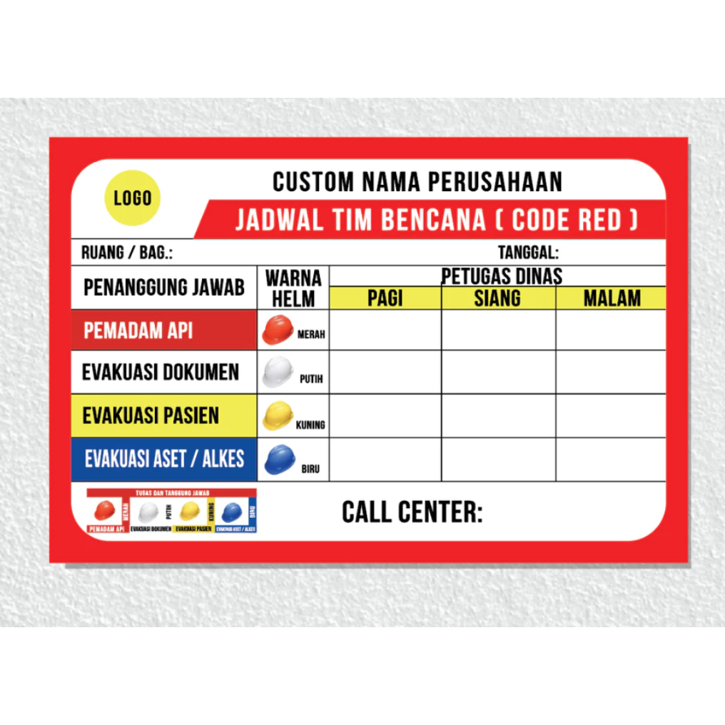 Jual Papan Code Red Akrilik UV Print Acrylic Papan Jadwal Tim Bencana | Shopee Indonesia