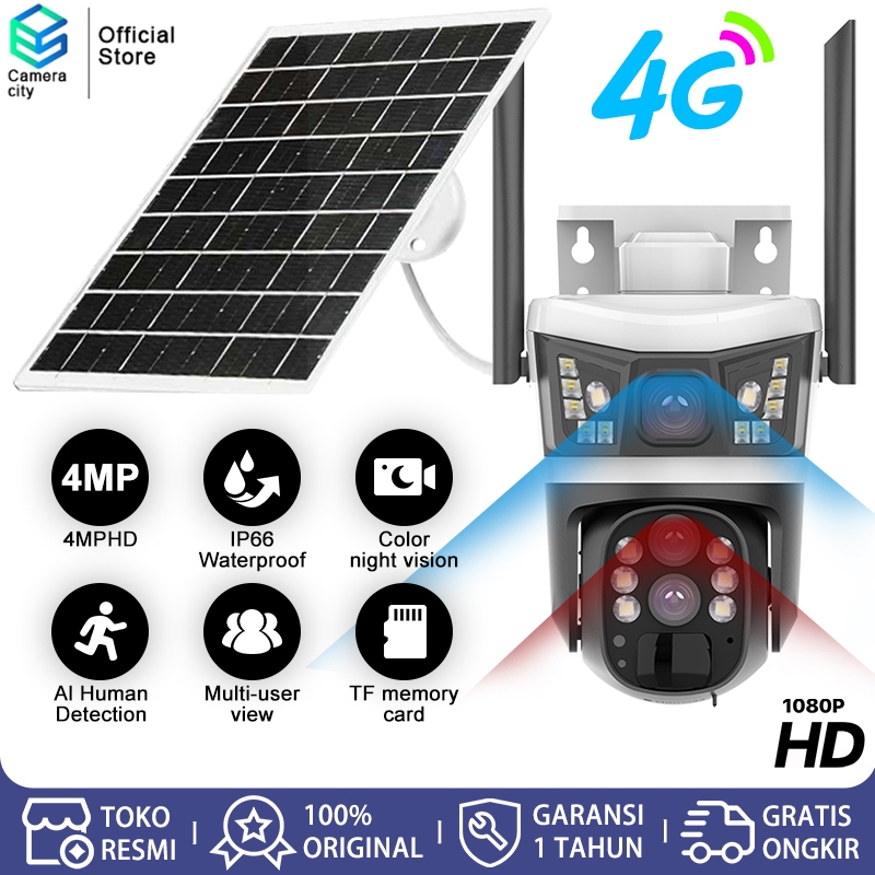 Jual CAMERACITY CCTV 3 Lensa 4G & Surya - Zoom 10X Sejati Baterai ...
