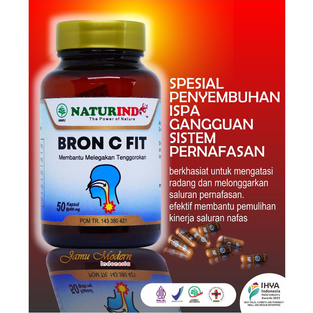 Jual BRON C FIT Obat Herbal Batuk, Asma, Mengencerkan Dahak, Melegakan ...