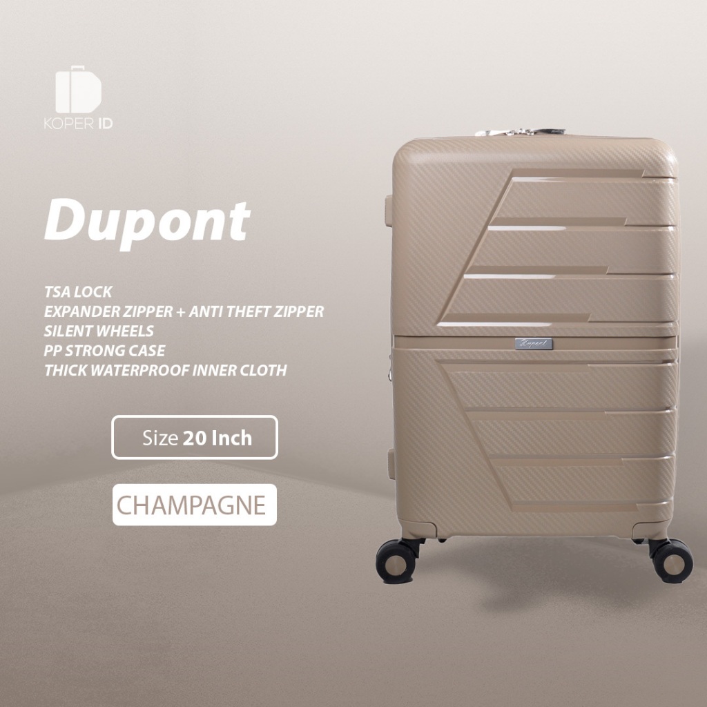 Jual Dupont Koper Hardcase PP Anti Theft Zipper dan Expander dan TSA ...