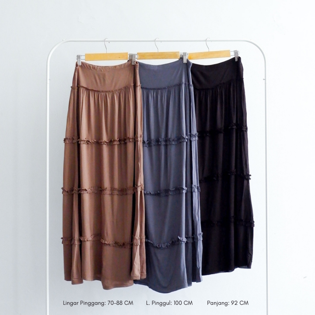 Jual Isla Crinkle Tiered Skirt - Rok Panjang Wanita - Rempel Panjang ...