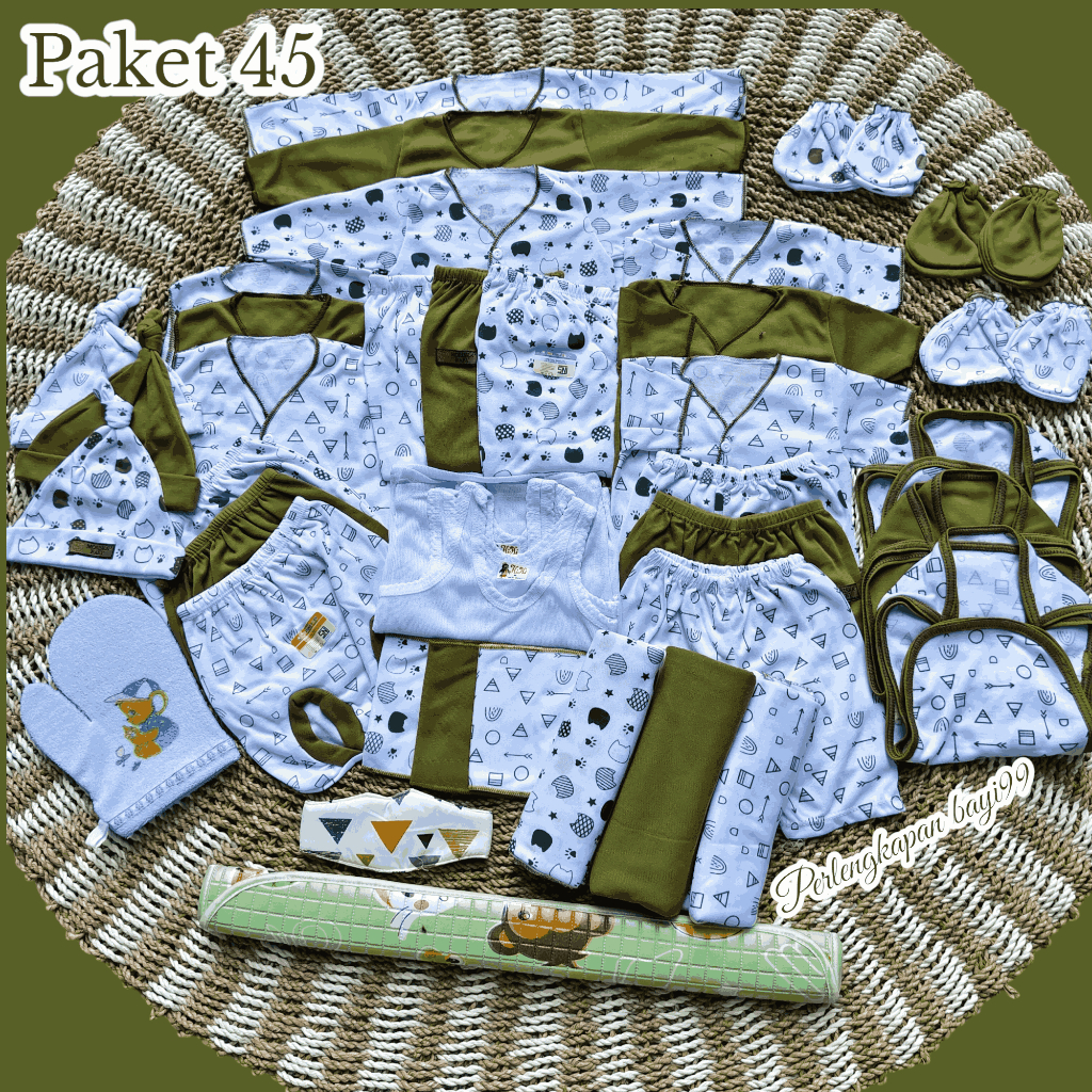 Jual 45 Pcs Paket Baju Bayi Newborn Perlengkapan Bayi Baru Lahir Baju ...