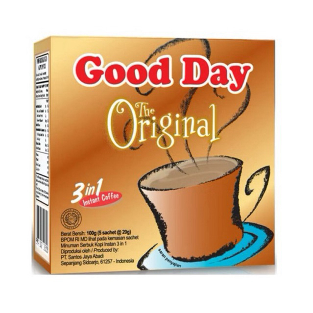 Jual Kopi Good Day 3 In 1 Instant Coffee Original Kemasan Box Isi 5 ...