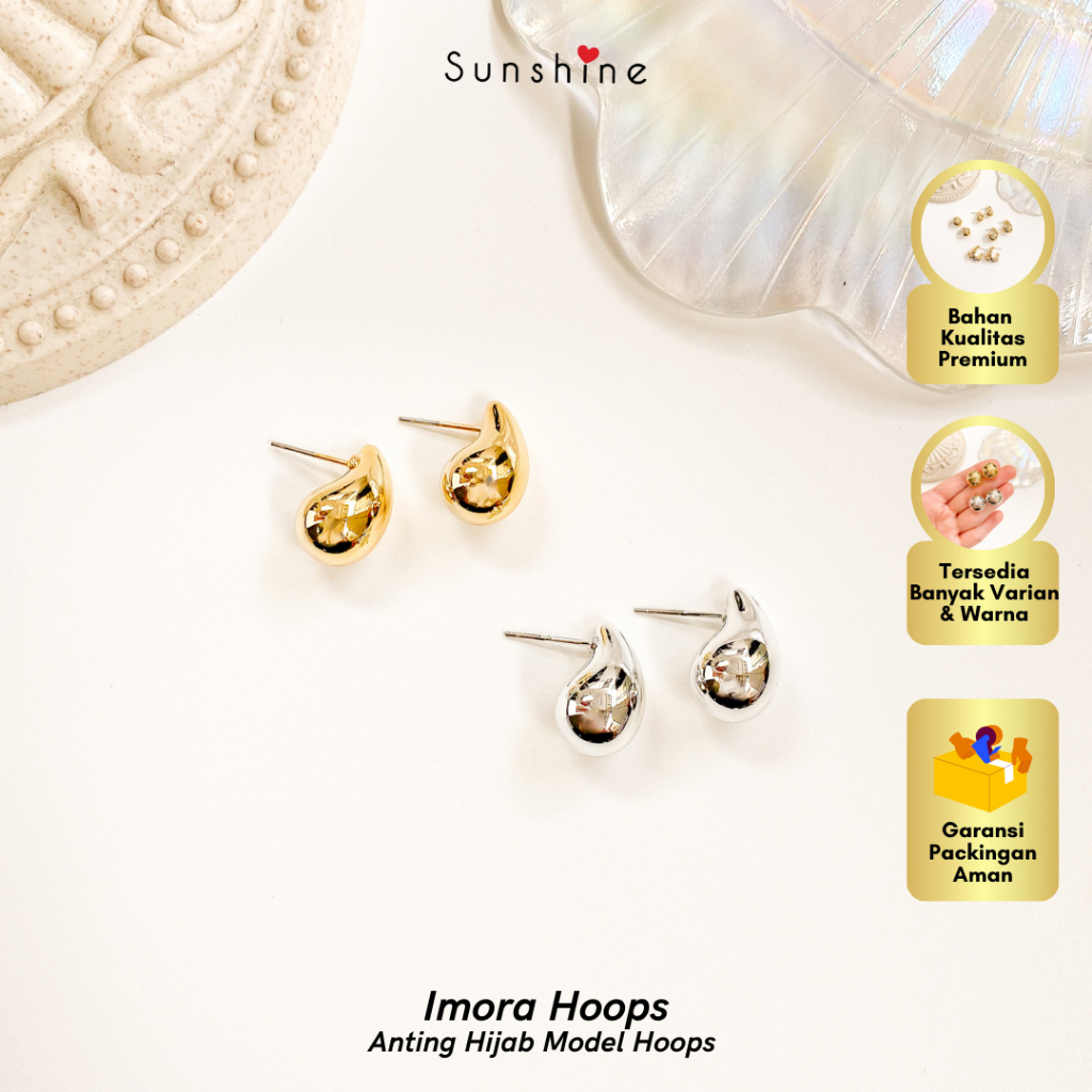 Jual Sunshine - Anting Hijab Wanita Model Tusuk Bentuk Hoops | Shopee Indonesia